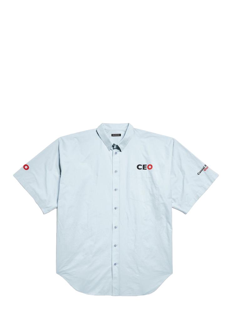 BALENCIAGA Balenciaga Ceo Uniform Logo Short-Sleeved Oversized Shirt